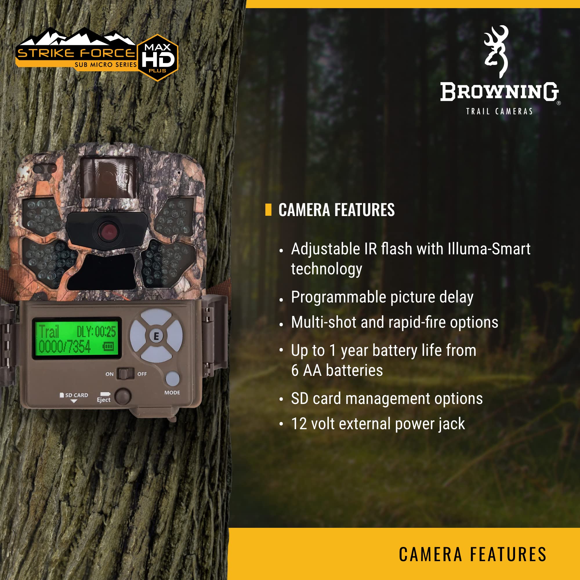 Browning outdoor Trail Cameras Strike Force Max HD Plus BTC, Motion Only