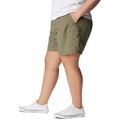 Columbia Women's Sandy River Cargo Short, Breathable, UPF 30 Sun Protection, Stone Green, Large