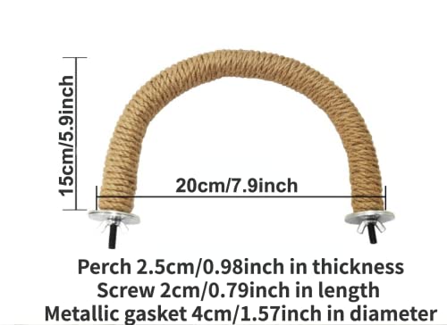 Bird Stand Perch U Shape Bird Perch Stand Toy,Hemp Rope Material Parrot Stand Platform Accessories Exercise Toys for Birds and Parrots Natural Bird Cage Toys Supplies for Small Medium Birds