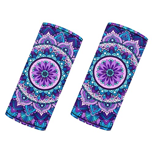 Belidome Purple Mandala Luggage Handle Wraps for Suitcase, Boho Luggage Tag identifiers Suitcases Grip, Backpack Bag Cushion Travel Accessories 2 Piece