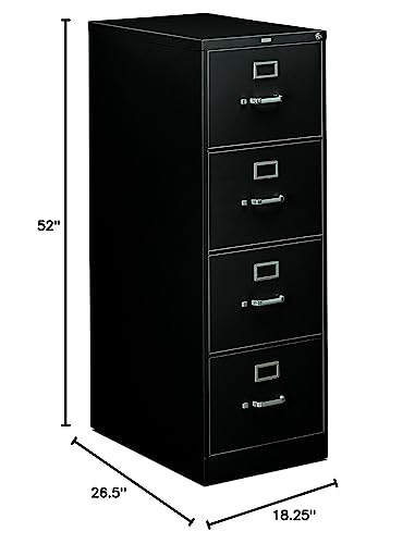 HON 4-Drawer Legal File - Full-Suspension Filing Cabinet, 26-1/2-Inch Black (H314)