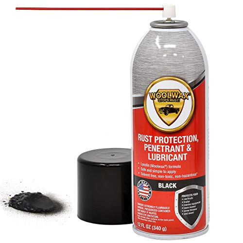 woolwax 12 Oz Undercoating Protection Aerosol Spray Can Black 3 Pack, Rust Inhibitor and Prevention, Anti Corrosion Multi Purpose Penetrant and Lubricant, Spray Can Extension Wand Included