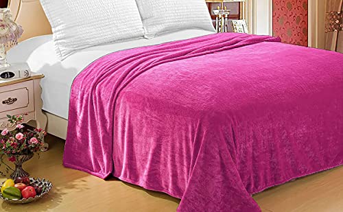 Home Must Haves Solid Hot Pink Super Soft Warm Cozy Plush Premium Bed Throw Blanket, Twin Size (75" x 80")
