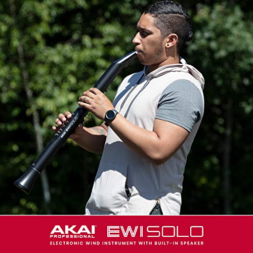 AKAI Professional EWI Solo - Electronic Wind Instrument With Built-in Speaker, Rechargeable Battery, 200 Sounds and USB MIDI Connectivity,Black
