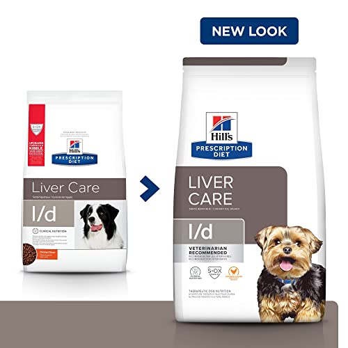 Hill's Prescription Diet l/d Liver Care Chicken Flavor Dry Dog Food, Veterinary Diet, 17.6 lb. Bag, White