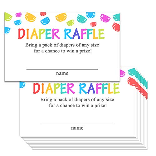 60 Colorful Diaper Raffle Tickets Gender Neutral Baby Shower Game