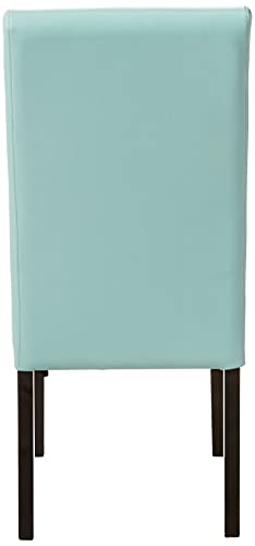 Christopher Knight Home Pertica T-Stitch Leather Dining Chairs, 2-Pcs Set, Teal Blue