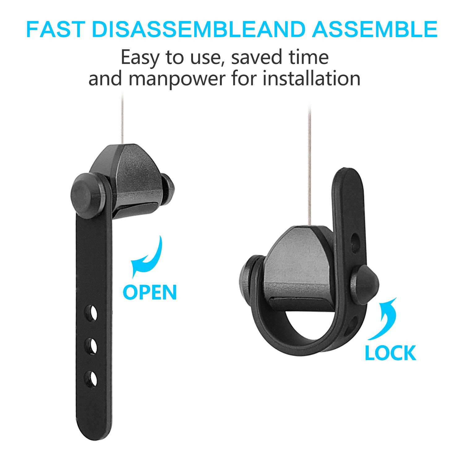VR Cable Management(6 Packs) Retractable Ceiling Pulley System for Oculus Rift/Rift S/HTC Vive/Vive Pro Data Charging Wire for Quest2/Quest/GO/Valve Index VR Accessories (Black)