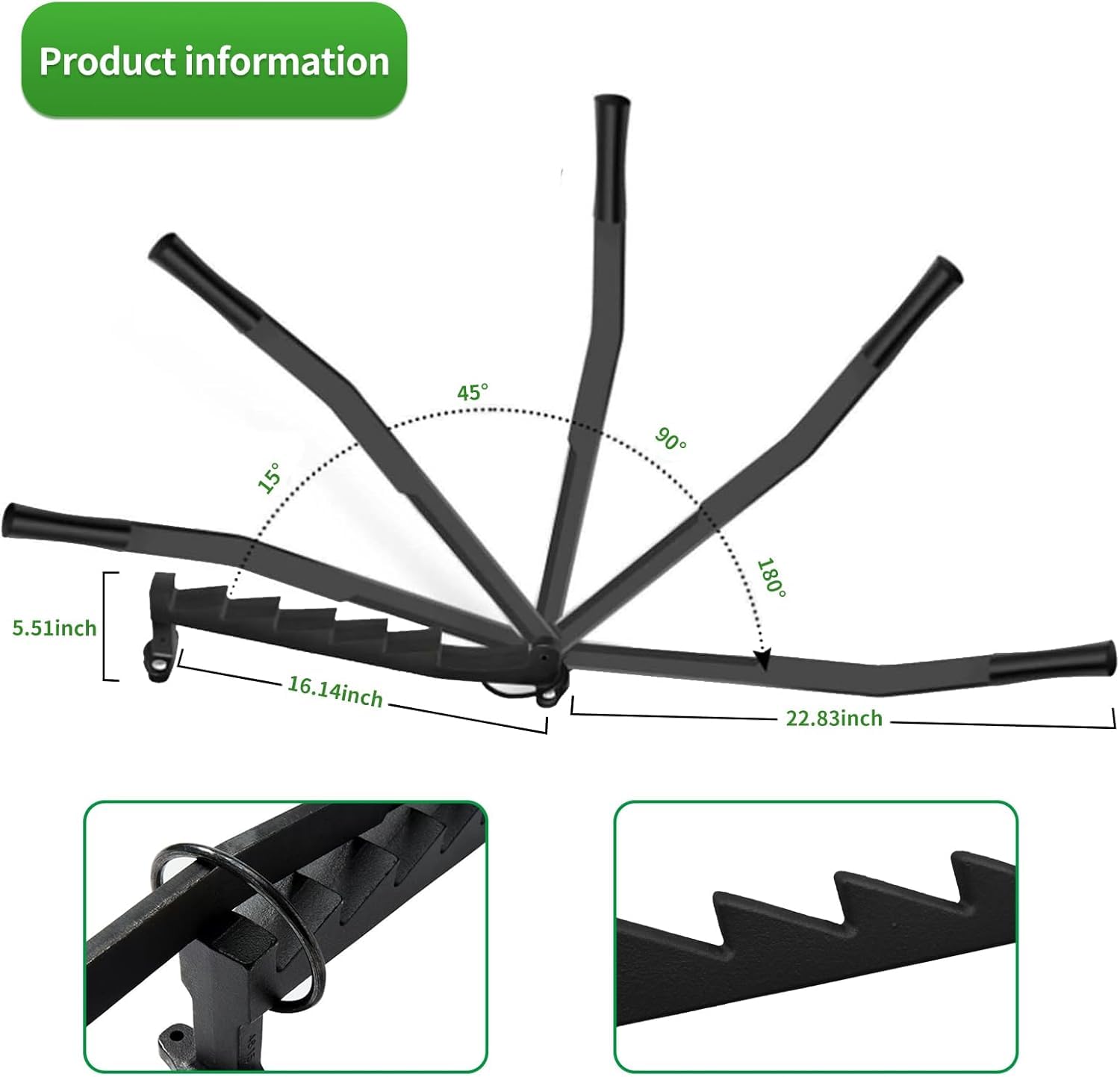 ABX Kindling Splitter, Log Splitter, Wood Splitter Cutter Heavy Duty, Wall Mounted Carbon Steel Firewood Splitter, with Firewood Storage Bag*1, Storage Loop*1, Gloves*2