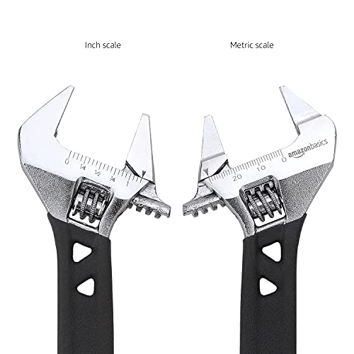 Amazon Basics 2-Piece Slim Jaw Adjustable Wrench with Inch/Metric Scale, Includes: 4.5-Inch (115mm), 5.5-Inch (140mm)