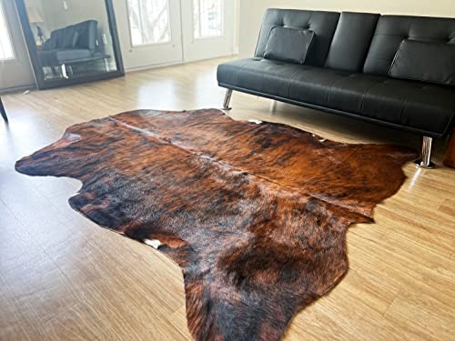 bonanza leathers Genuine Cowhide Rug Dark Brindle Size S/L/XL 5X6/6X7/7X8 FT (7x8)