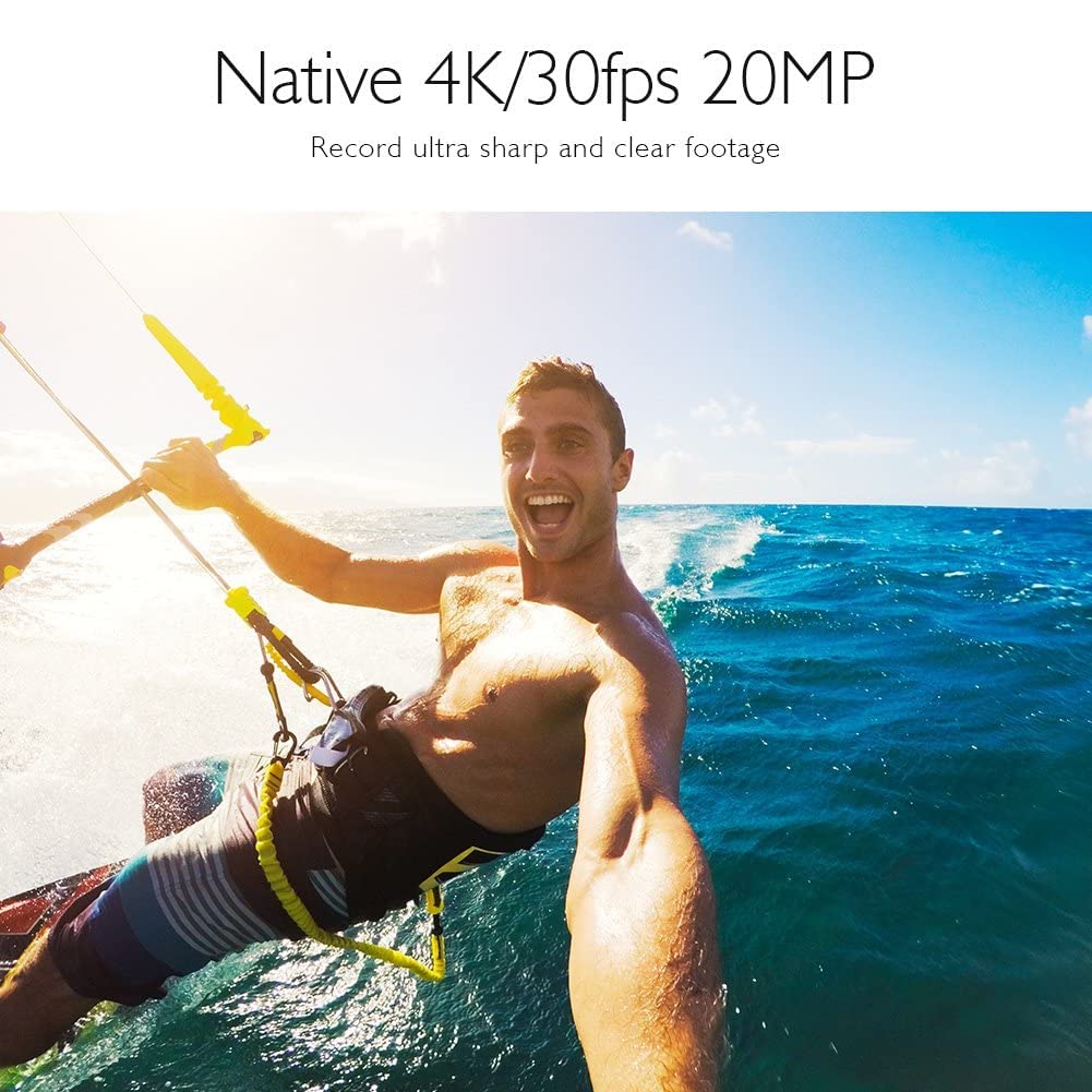 AKASO V50 Pro 4K60fps Action Camera Touch Screen Waterproof Camera Features EIS and Wi-Fi Remote Control Sports Camera with 3 Batteries Wrist Strap and Accessory Kit