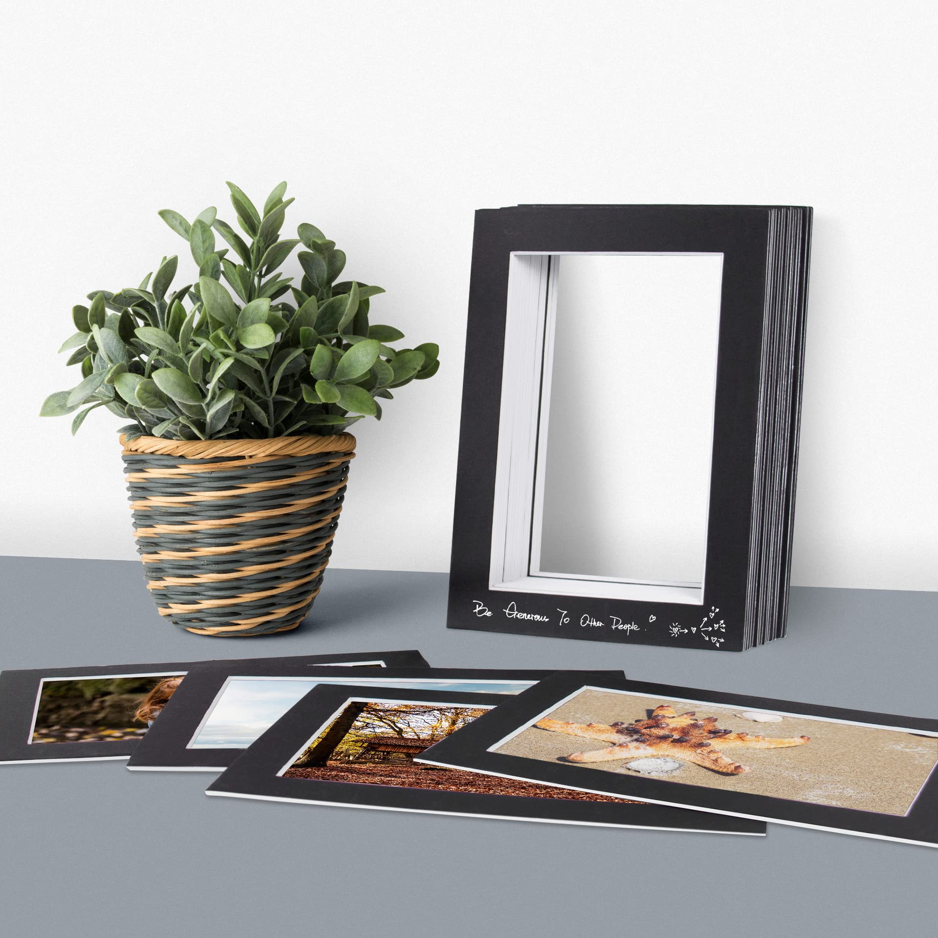 Golden State Art, Acid Free, Pack of 10 11x14 Black Picture Mats Mattes with White Core Bevel Cut for 8x10 Photo