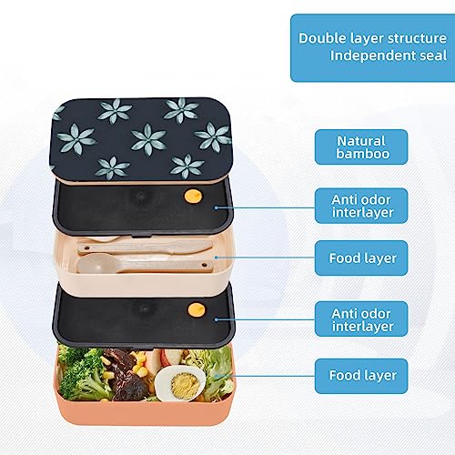 Beautiful Camellia Adult Lunch Box, Bento Box, With Cutlery Set Of 3, 2 Compartments, Rectangular, Lunch Box For Adults