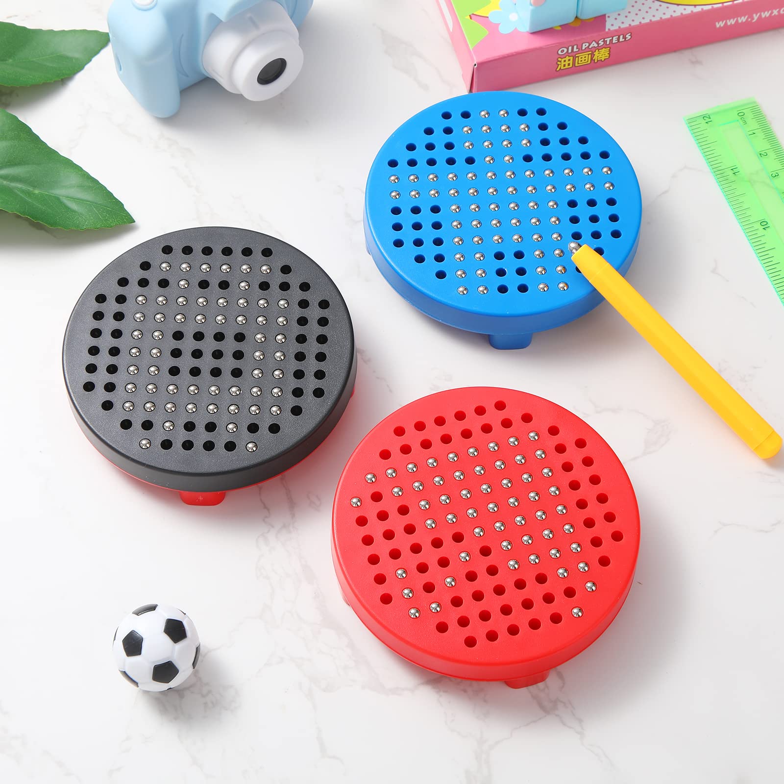 Epakh 3 Pack Magnetic Drawing Board for Kids Magnet Toys for Toddlers Airplane Travel Road Trip Car Trip Essentials for Kids Gift Drawing Stylus Erasable Reusable Magnetic Dot Board