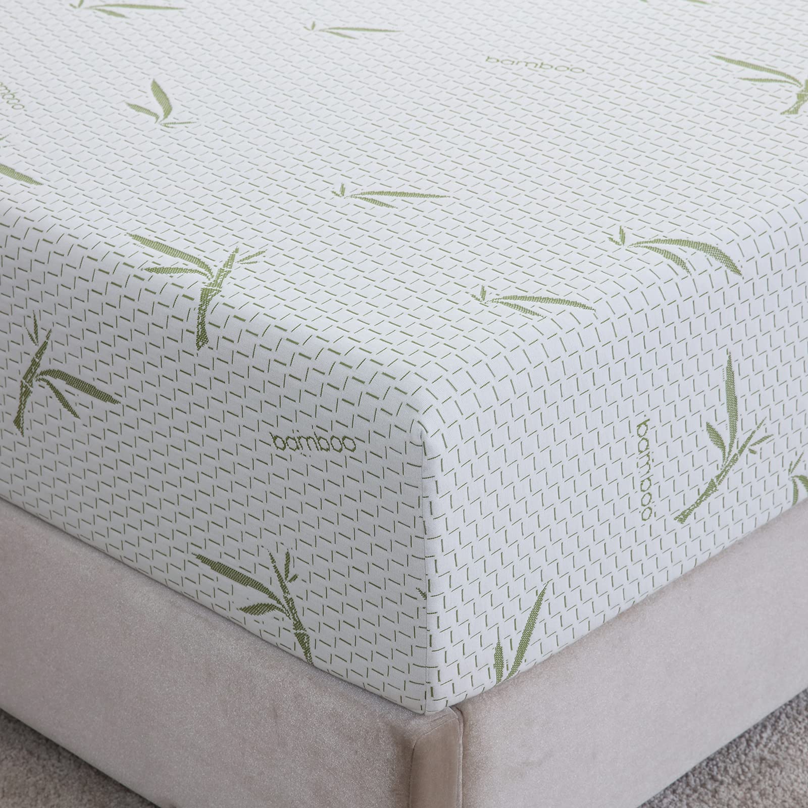 IULULU 10 Inch Memory Foam Mattress Feel with Bamboo Cover, Breathable Bed Mattresses with CertiPUR-US Certified, Full, White