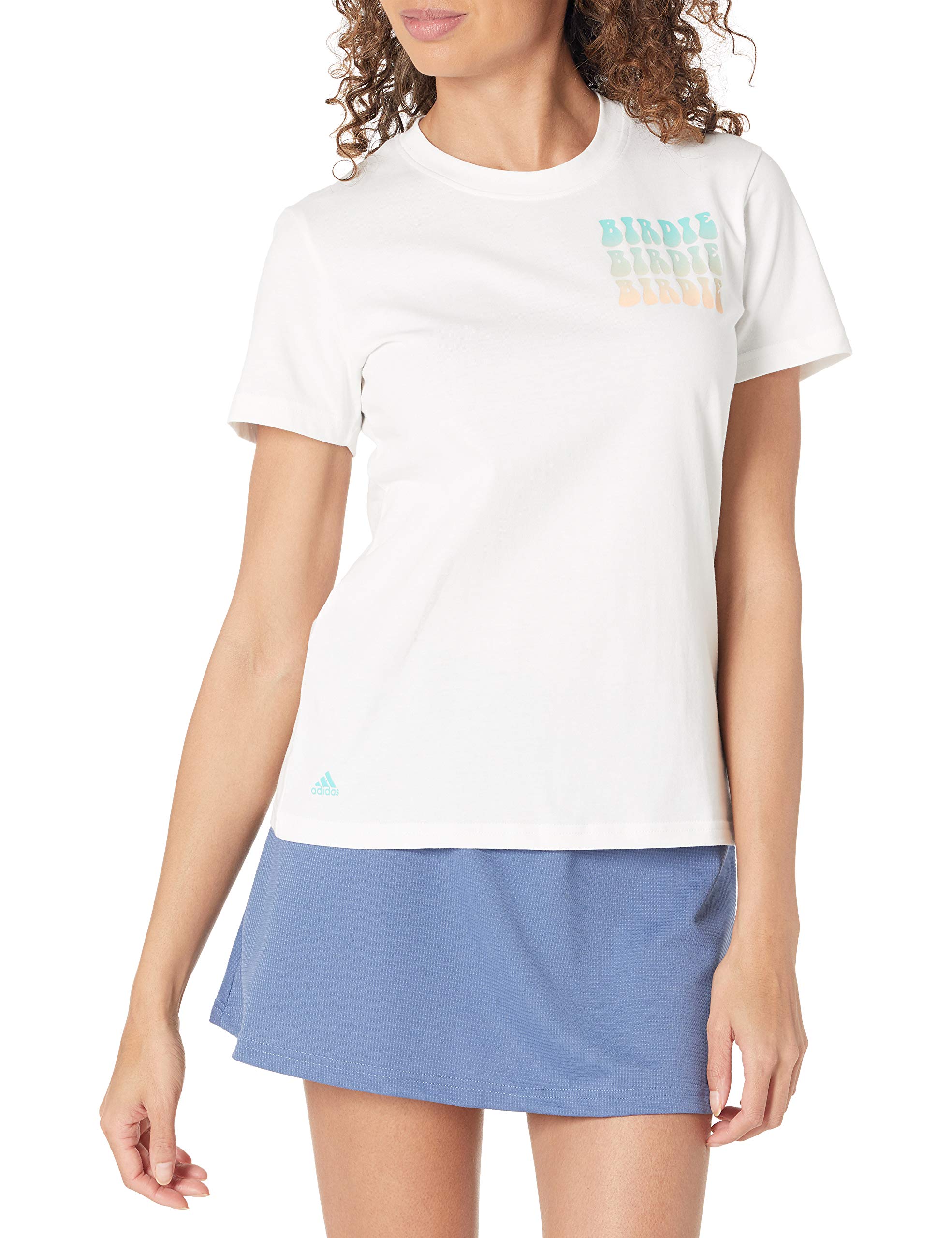 adidas Golf Women's Birdie Graphic T-Shirt, White, Extra Large