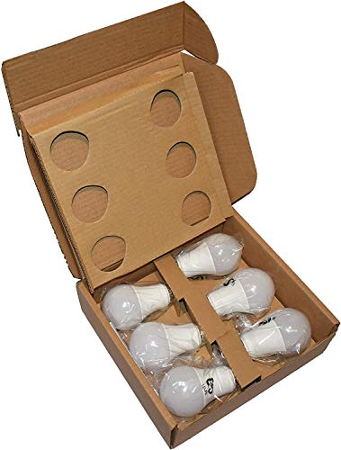 Amazon Basics 75W Equivalent, 3000K White, Dimmable, 15,000 Hour Lifetime, CEC Compliant, A19 LED Light Bulb | 6-Pack