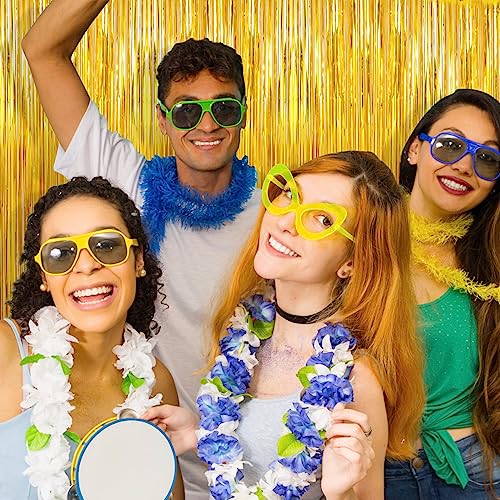 Birthday Party Decorations| 3 Pack 3.3 x 9.9 ft Gold Foil Fringe Curtains Party Supplies|Tinsel Curtain Backdrop for Parties, Glitter Streamers Backdrop for Birthday/Photo Booth Backdrops/Party Decor