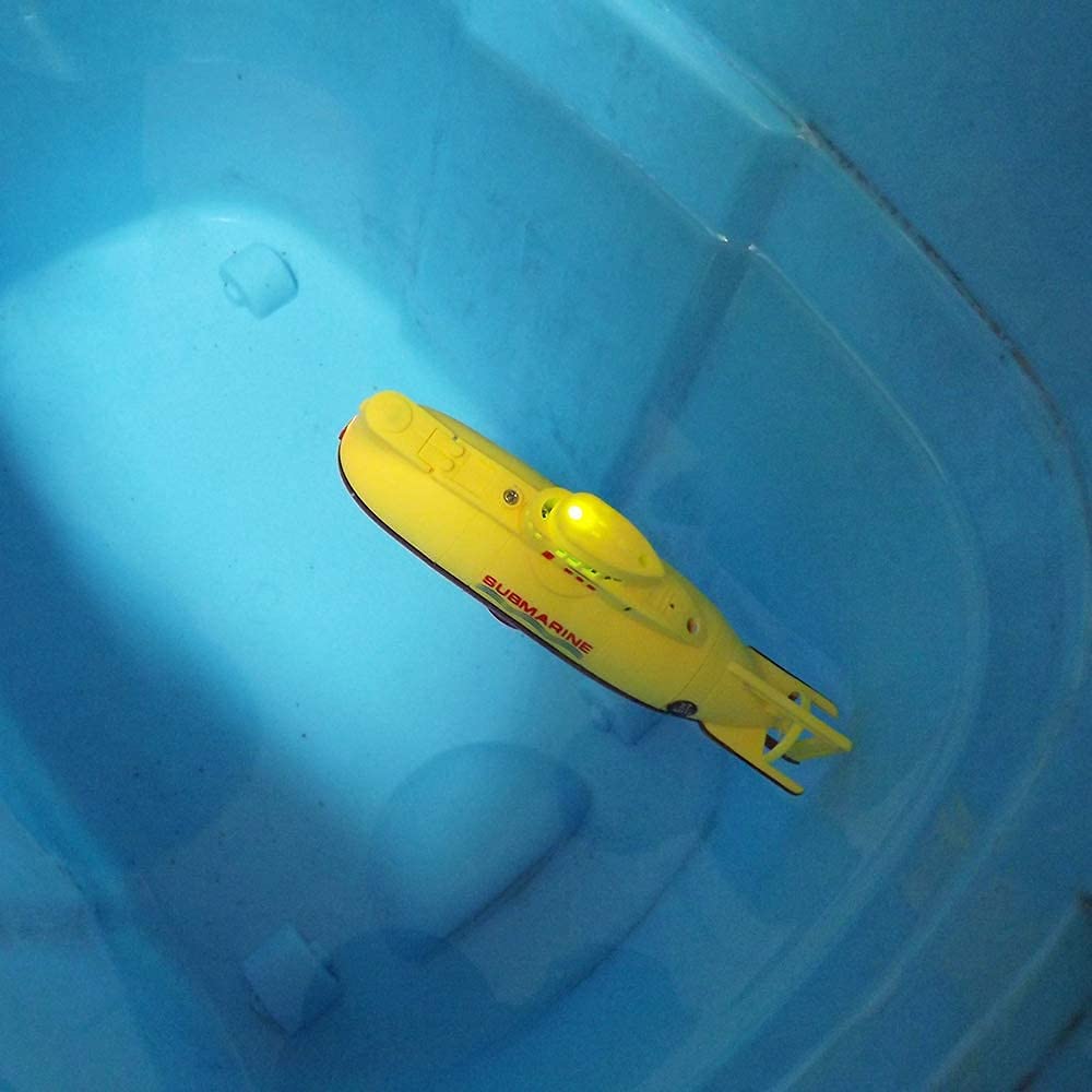 GoolRC Mini RC Submarine Remote Control Boat Waterproof Diving Toy Gift for Kids Boys and Girls (Yellow)