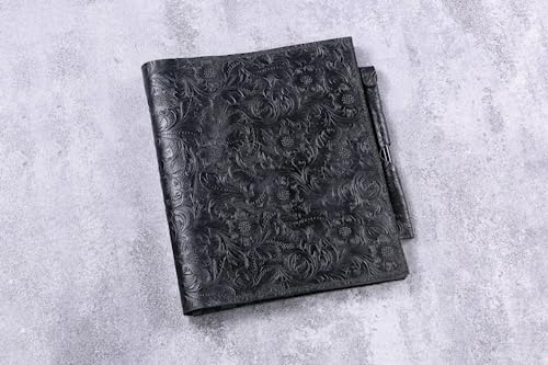 Black Purple tooled embossing leather remarkable 2 case with pen holder, reMarkable 2 folio organizer cover, N05-LRMBPU