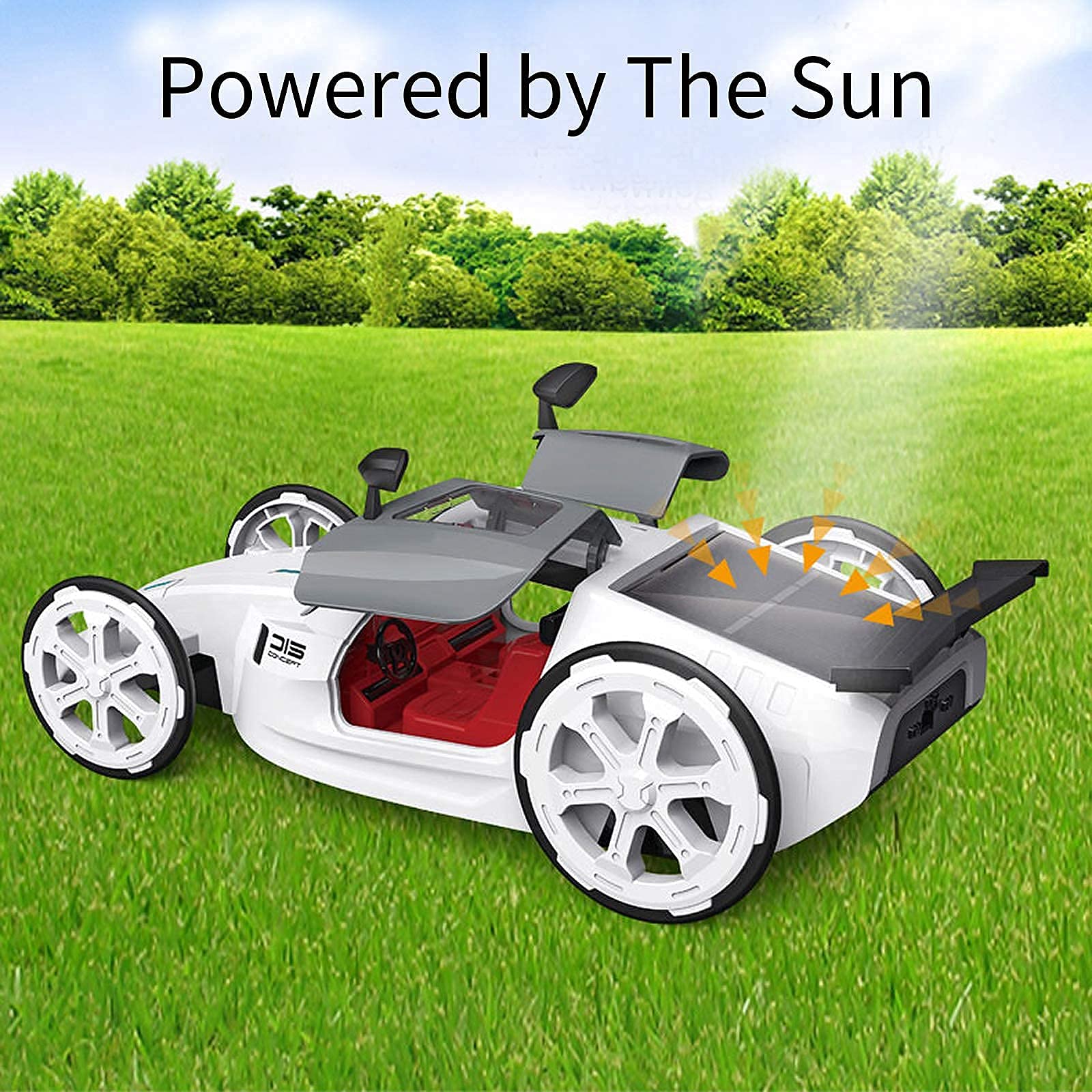 Masefu STEM Car Toy, DIY Eco-Engineering Science Assembly Vehicle with Openable Car Doors, Power by Sun Educational Experiment Building Car Kit for Kids 6+ Years Old Kids