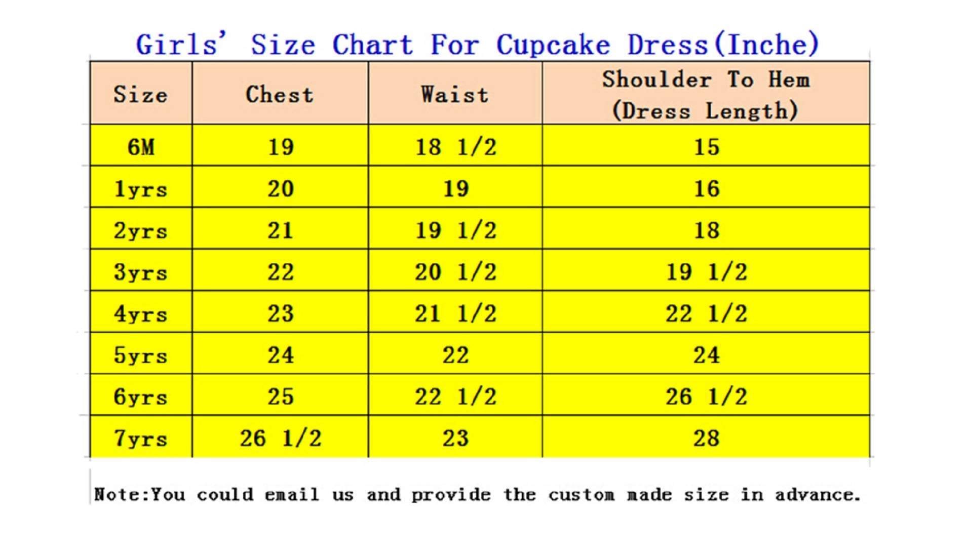 Junguan Infant Girls Wedding Party Gowns Newborn Pageant Tutu Cupcake Dress 6 US Yellow