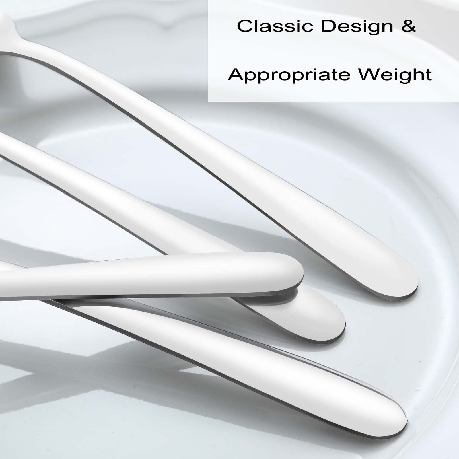60 Pieces Dinner Spoons (7.4 inches) and Teaspoons (6.2 inches), Pleafind Spoons Silverware and Teaspoons, Contains 24 Pieces Spoons and 36 Pieces Teaspoons, Use for Home, Kitchen, Restaurant