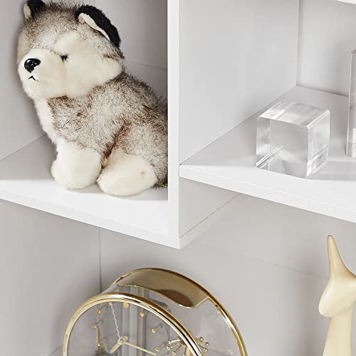 VECELO 31 Inch High Modern Kids Bookcase, 3-Tier Wide Bookshelves, 5 Cube Storage Organizer with Anti-tip Kit, Different Height Open Storage Fits Tallest Hardcovers, Easy to Install,White