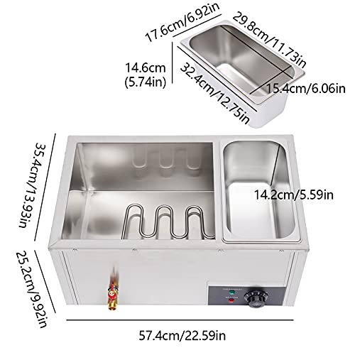 Electric Commercial Food Warmer,3-Pan Catering Food Warmer Steam Table Stainless Steel Bain Marie Buffet Countertop with Temperature Control & Lid for Parties, Catering