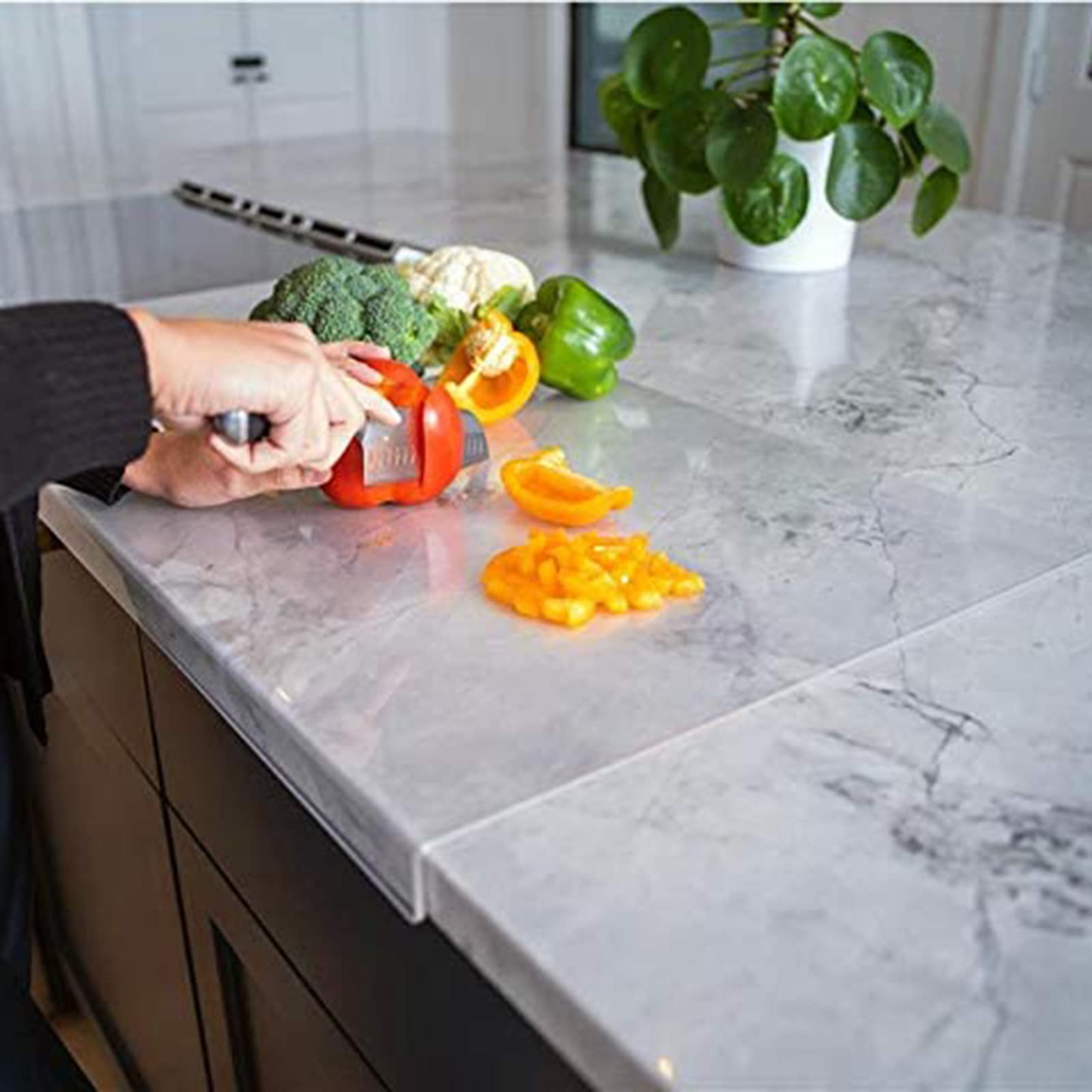 Acrylic Cutting Boards For Kitchen Counter,Clear Chopping Board Non Slip Cutting Boards For Kitchen Cutting Board With Lip For Counter Countertop Protector Home Restaurant (24x18in)