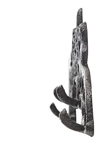 gasare, Decorative Hooks, Key Holder for Wall, Cast Iron Hooks, Wall Mount Screws and Anchors, 12 x 4 ½ Inches, Brown, 1 Unit