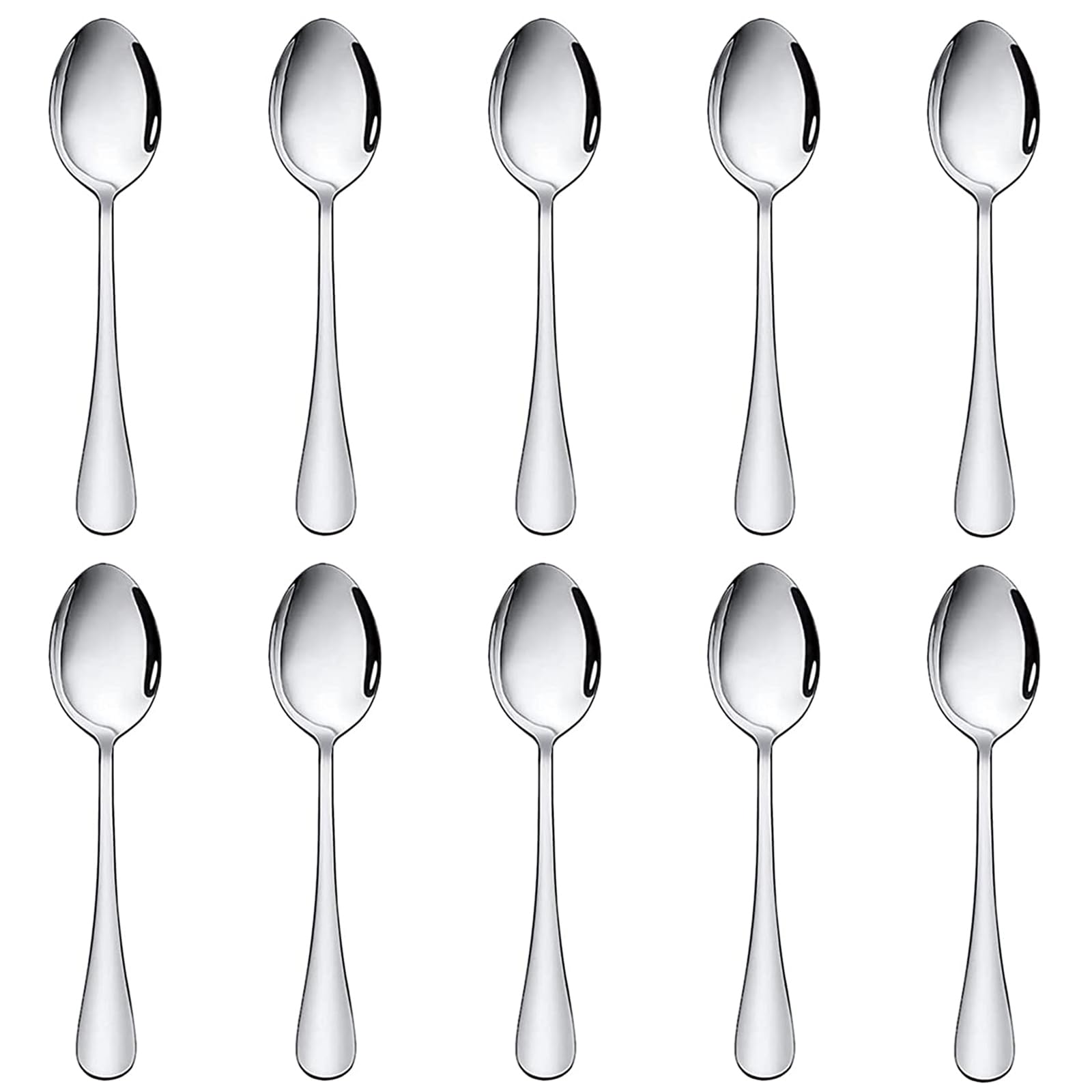 Hosybal Small Appetizer Demitasse Spoons Stainless Steel Set of 10, 4.7 Inches, Salad Dessert Coffee Cocktail Espresso Flatware (4.7-inch Small Coffee Spoons, 10 Pcs)