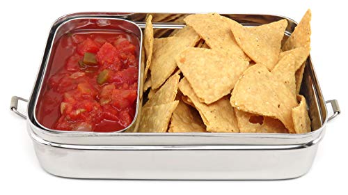 Lifestyle Block Stainless Steel Lunchbox - 7 Inch Rectangle with Nesting Mini Container - BPA Free