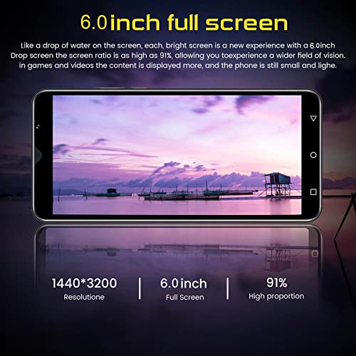 Android Unlocked Cell Phone Dual Sim 6 in Unlocked Phone Face ID + Fingerprint GSM Smartphones Smartphone Gimbal Extension Pole (Blue, One Size)