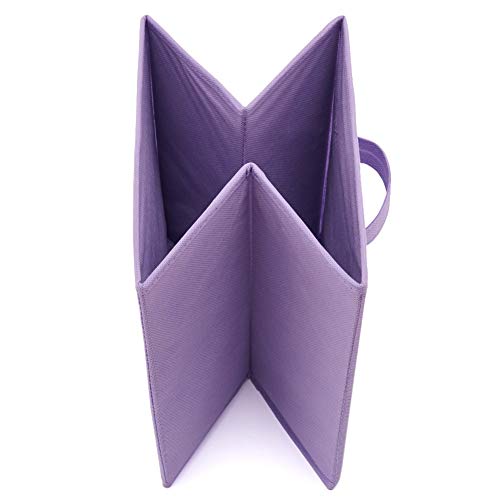 EZOWare Set of 12 Foldable Basket Bin Collapsible Storage Cube for Nursery, Kids Toys Organizer, Shelf Cabinet - (Pale Dogwood + Purple)