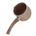 Coffee Pot, 10cm Single Handle Coffee Warmer Boiling Pot Mini Milk Pan Aluminum Alloy Non Stick for Cooking (Brown)