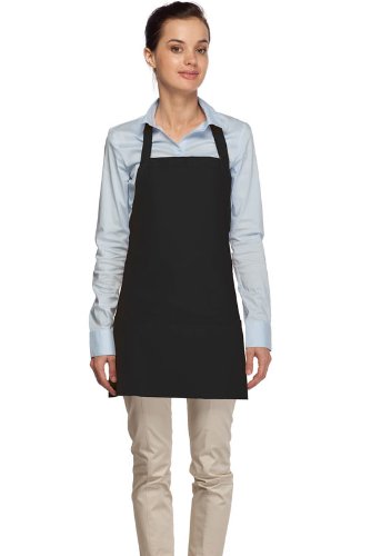 DayStar Apparel Premium Quality 3-Pocket Bib Apron with Adjustable Neck and Extra Long Ties - Style 200