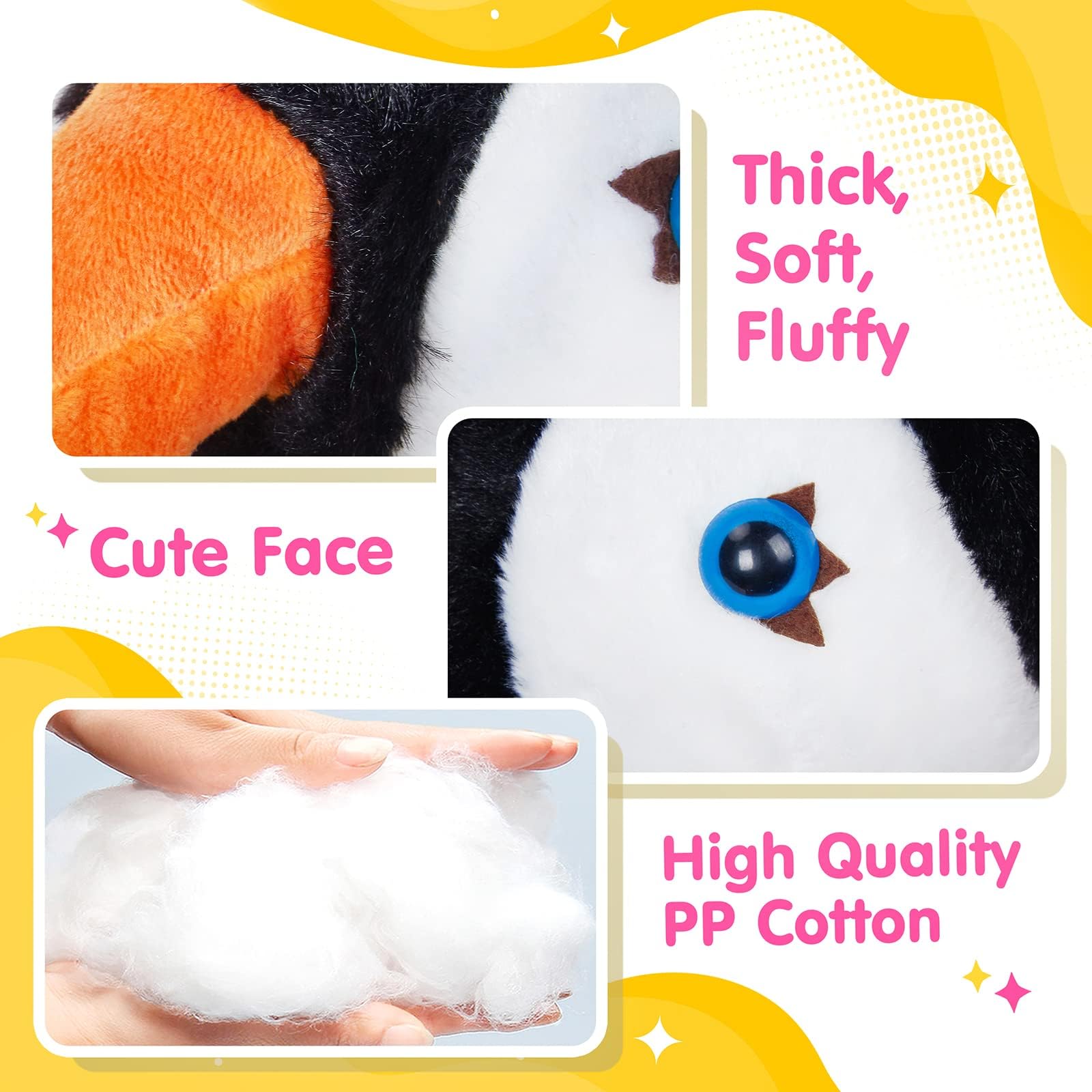 BSTAOFY Light up Penguin Stuffed Animal Glow Perky Adorable LED Floppy Plush Toy Nightlight Gift for Kids on Birthday Valentines Day Christmas Holiday, 11''