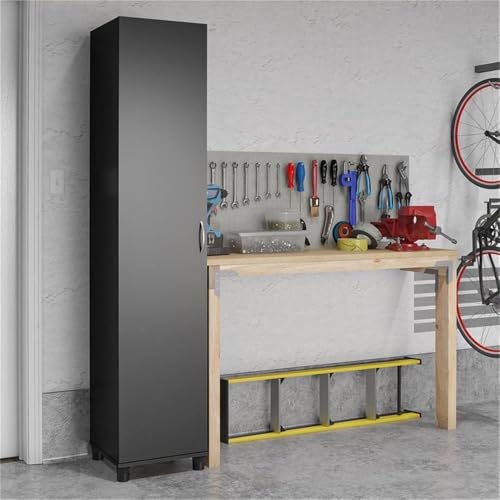Pemberly Row Transitional 16" Utility Storage Cabinet in Black