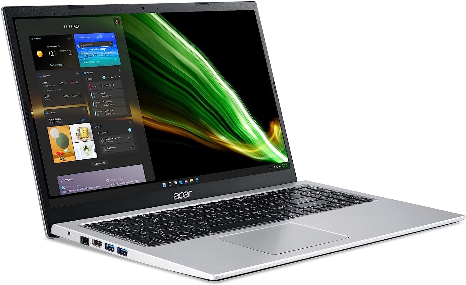 acer Aspire 1 A115-32-C96U Home & Student Slim Laptop (15.6" FHD, Intel Celeron N4500, 16GB RAM, 512GB SSD, UHD Graphics) 1-Year Office 365, Ethernet, Wi-Fi, Webcam, IST HDMI, Win 11 Home, Silver