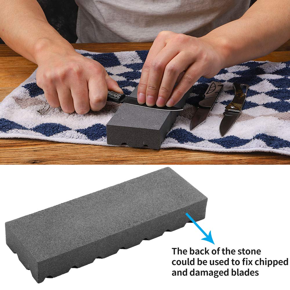 Angerstone Dual Grit Coarse/Fine Flattening Stone Set - Two Sharpening Stones Flattener - Whetstone Fixer with Grooves for Re-Levelling Any Whet stones, Oil Stones, Waterstones