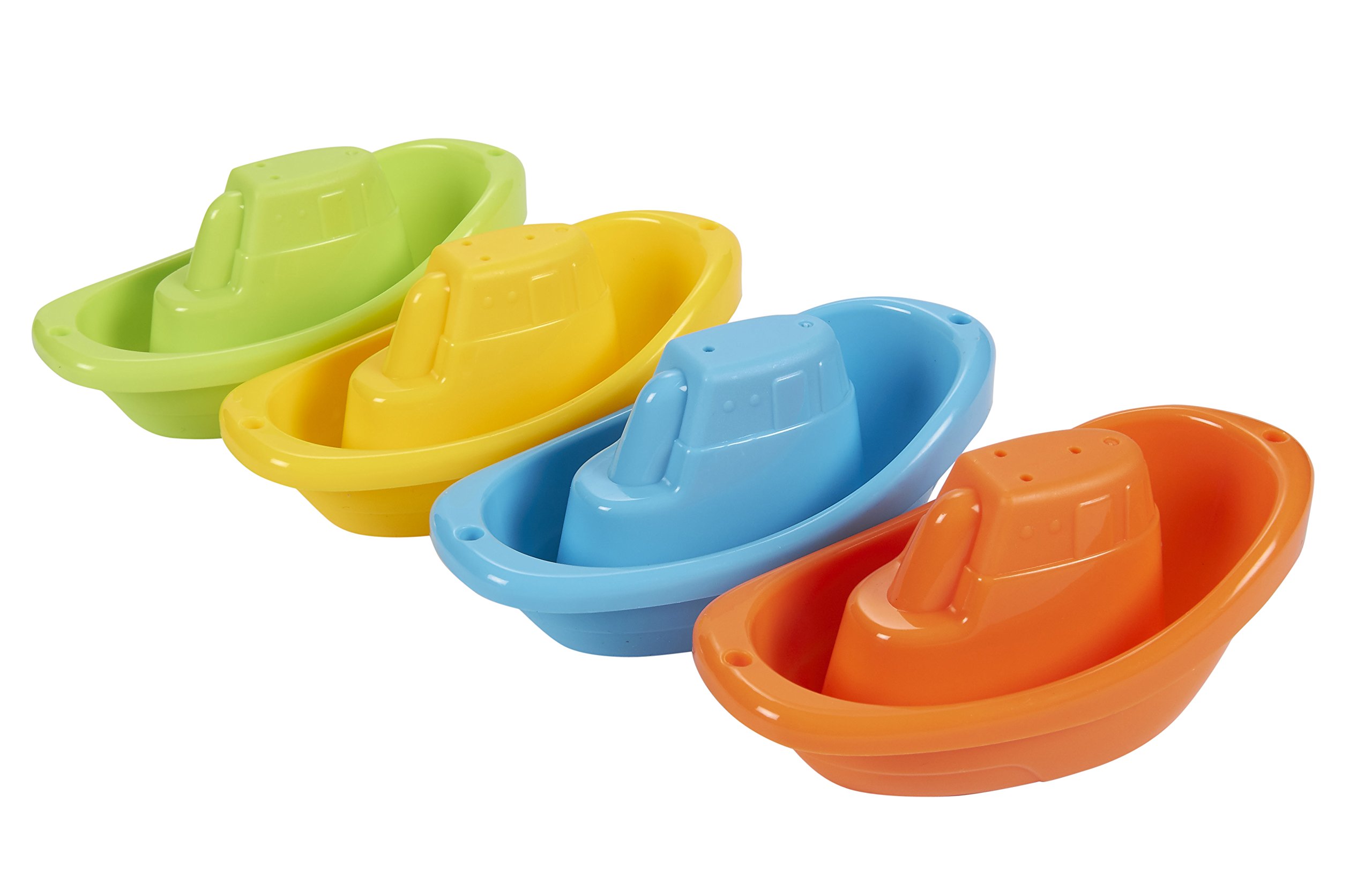 BLUE PANDA 12 Pack Bath Toy Boats, Bathtub Plastic Kids Tugboats for Ages 3 and Up, Multicolored
