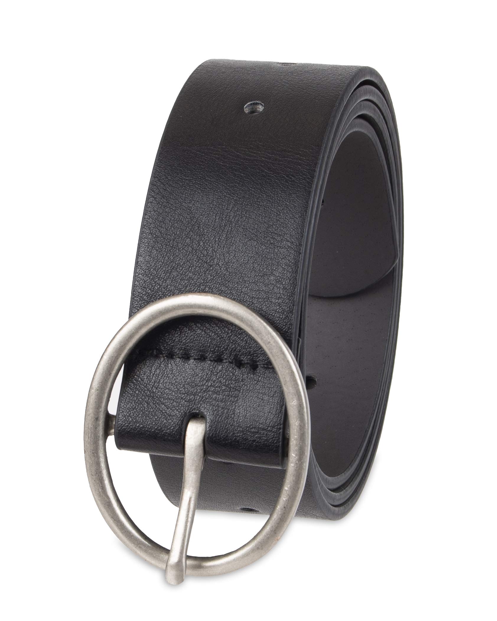 Amazon Essentials Women's Fully Adjustable Casual Belt with Round Buckle (Available in Plus Size), Black, 3X