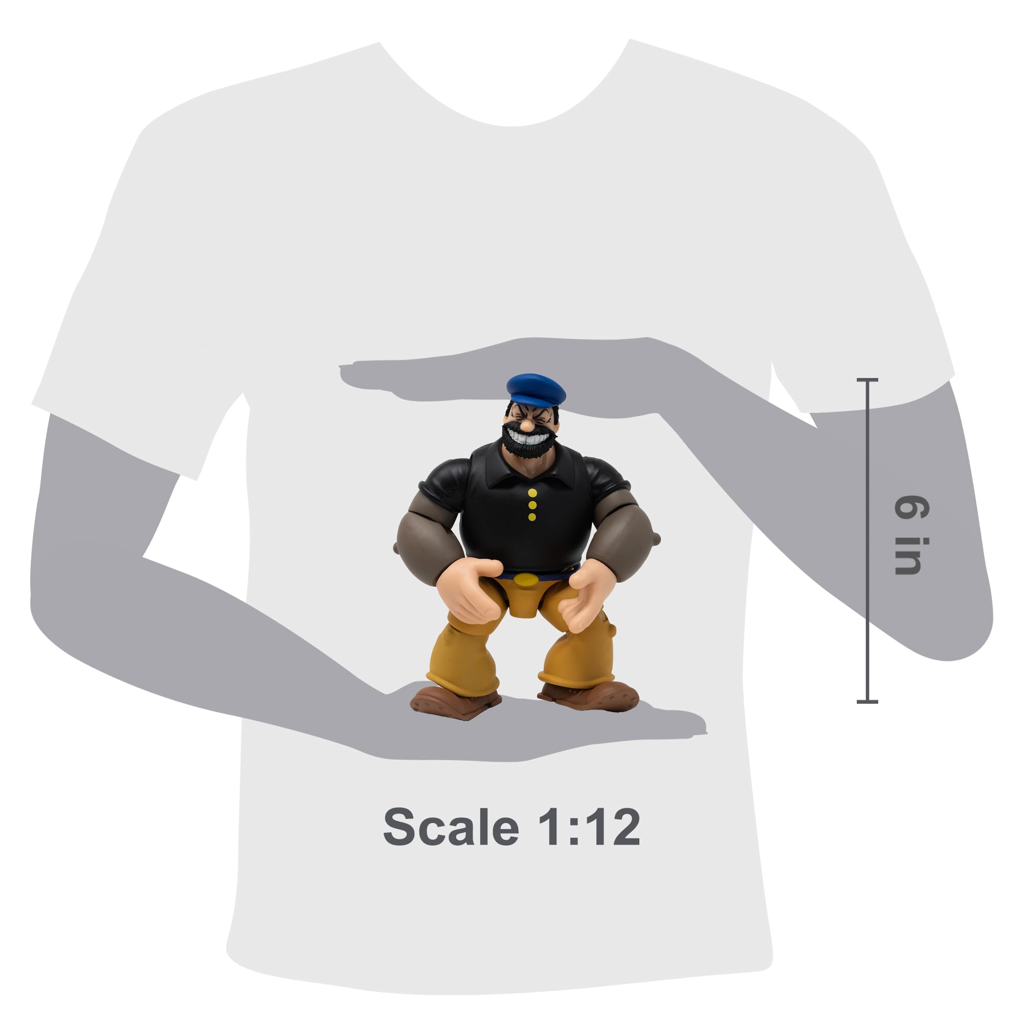 Boss Fight Studio Bluto Popeye The Sailor Man Classics Wave 1 Collectible Action Figure – Highly Articulated Figurine with Accessories Including Alternate Hands and Removable Hat - 1:12