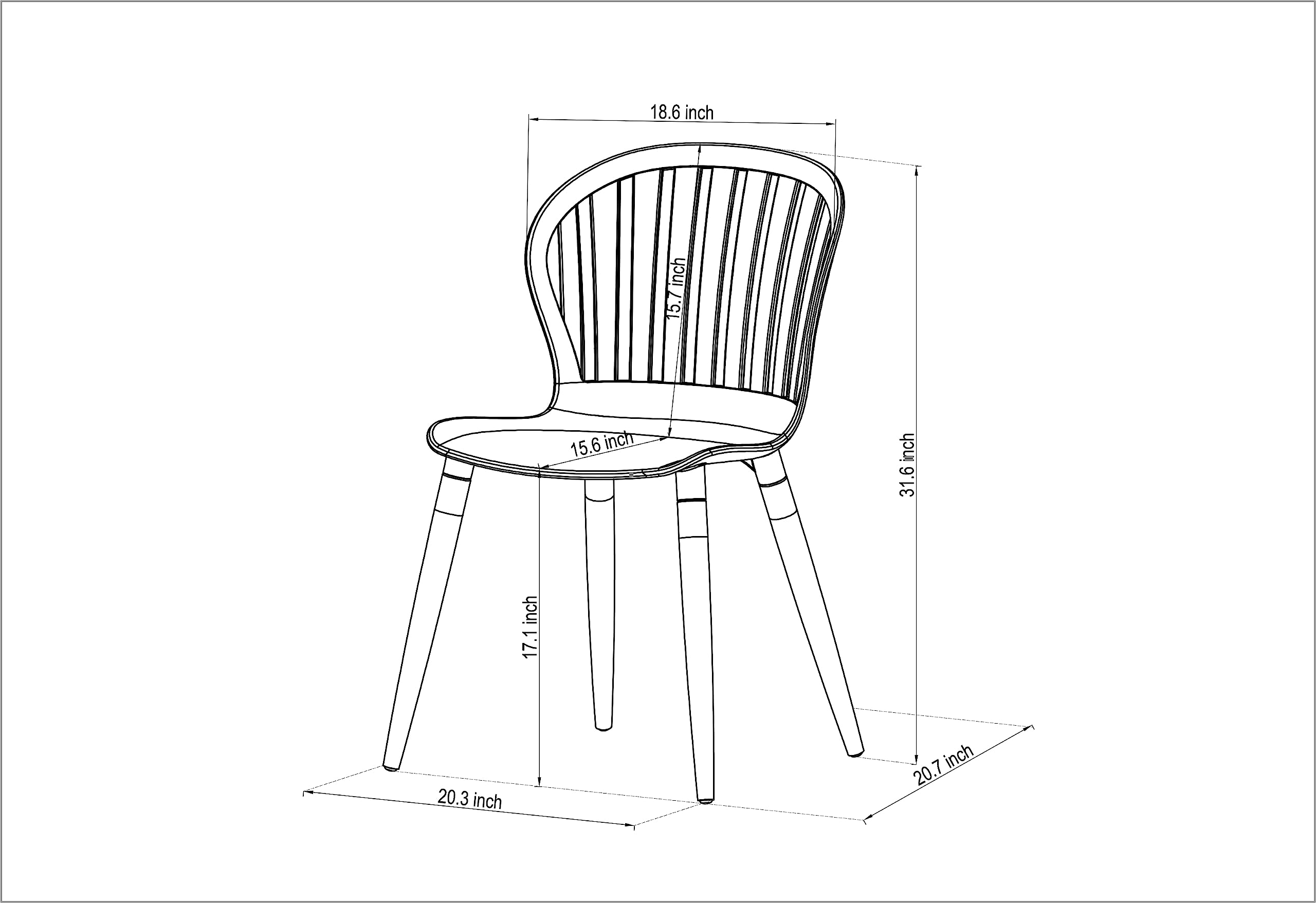 Amazonia | Ideal for Patio and Outdoors, Black Beira 2-Piece Dining Chairs | Teak Finish