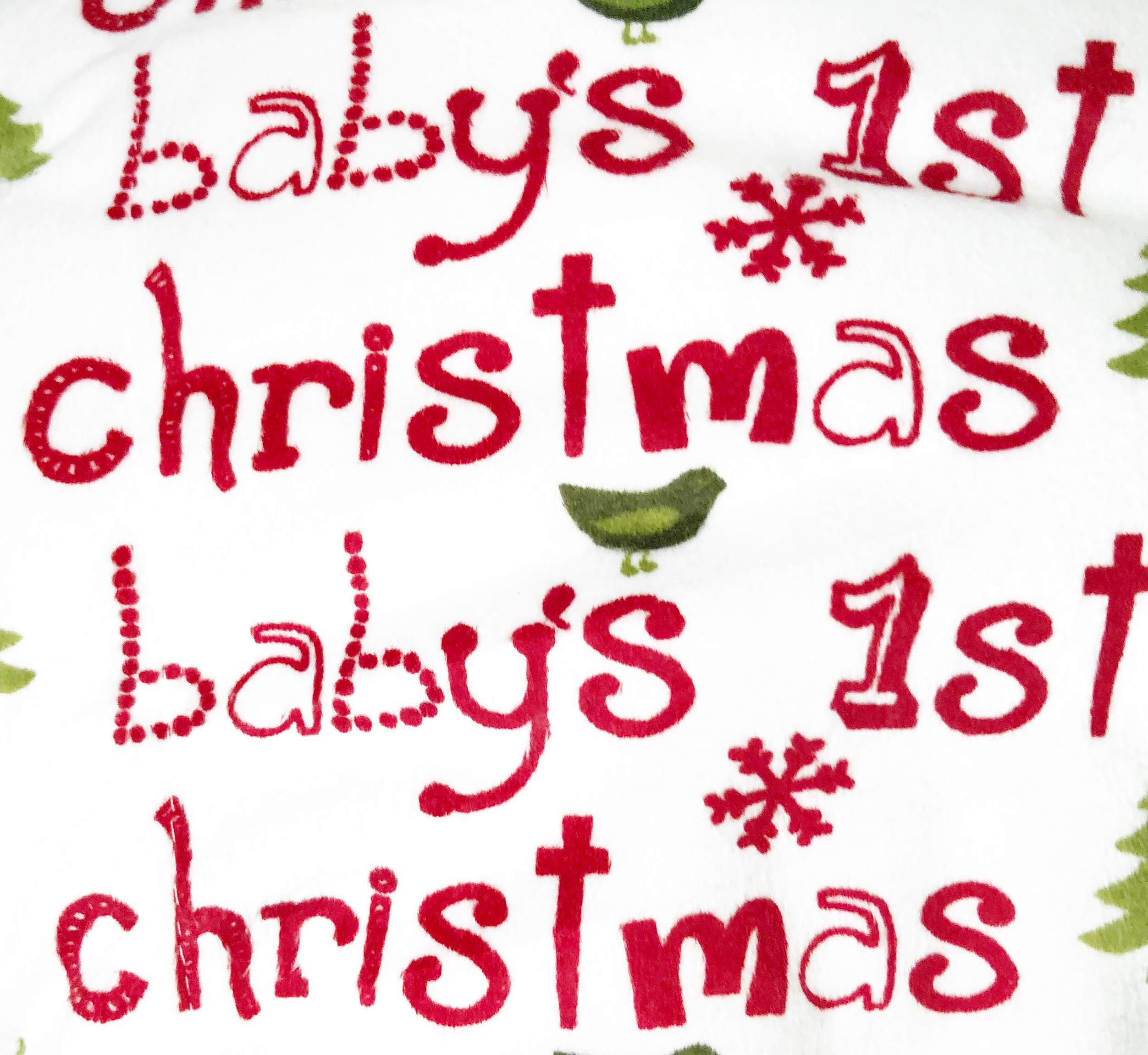 SUAVEC Thro Micromink Decorative Christmas Baby Throw Blanket, 30" x 40" (Baby First Xmas)