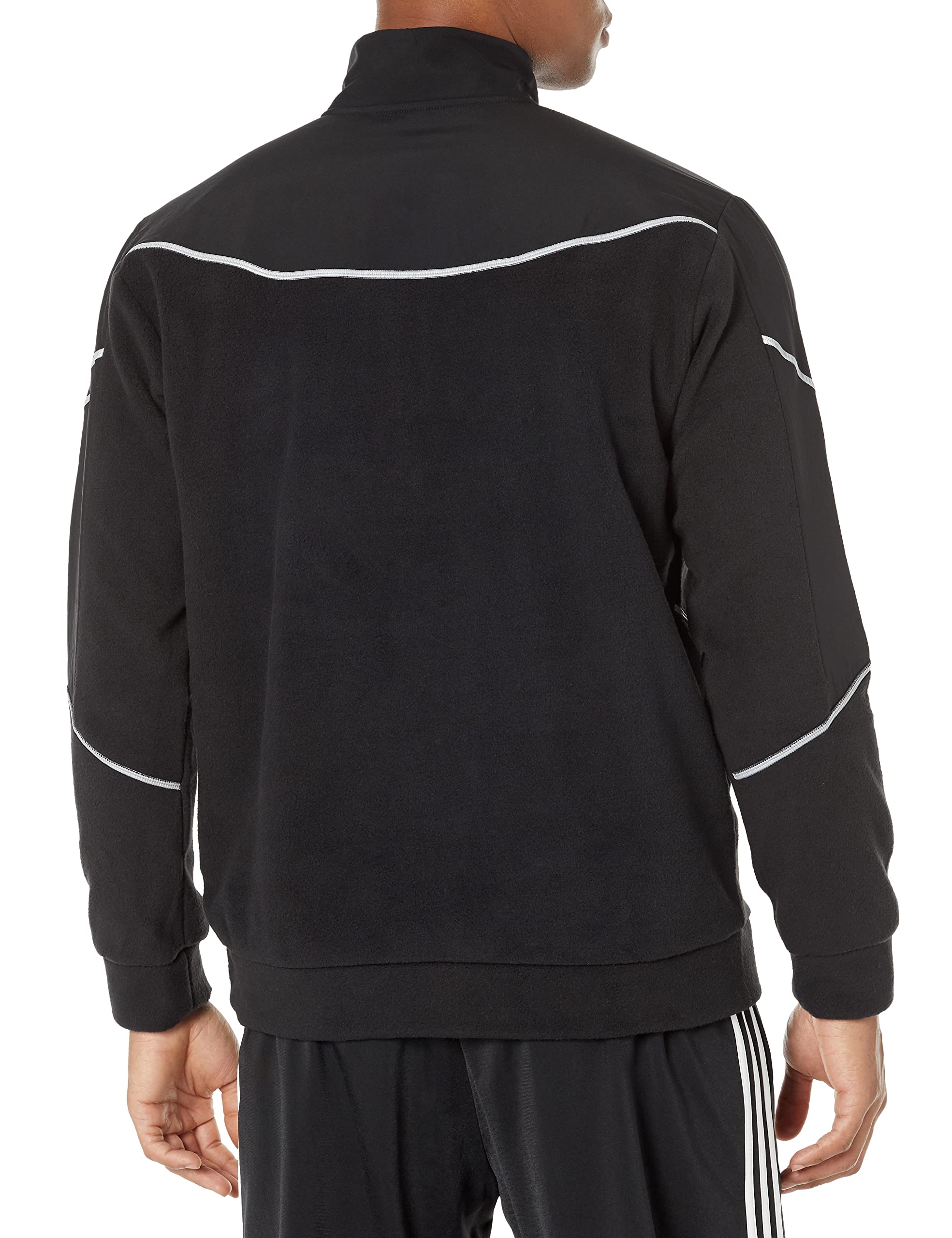 adidas Men's Essentials in The Dark Reflective Polarfleece, Black/Semi Impact Orange/Halo Silver, X-Large
