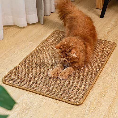 Conlun Cat Scratcher Mat,Natural Sisal Cat Scratch Pad,Horizontal Floor Cat Scratching Pads Rug for Indoor Cats Grinding Claws Nails,Cat Furniture Protector for Couch & Carpets & Sofas