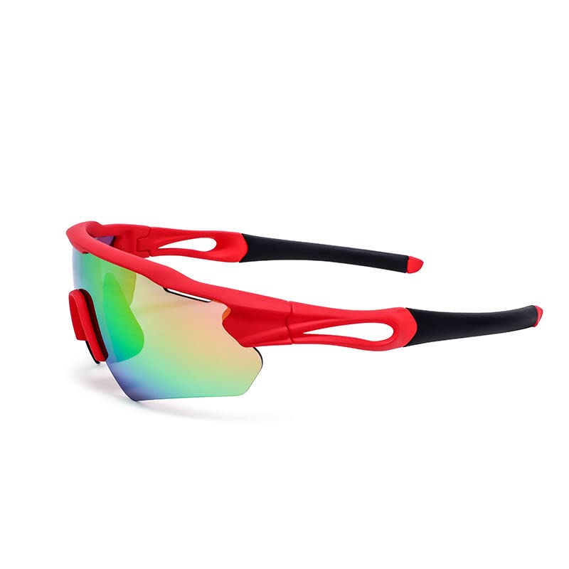 Airbin Motorcycle Glasses 100% UV Protection Windproof Anti-Glare Lenses Bike Ski Goggles Snow Goggles Red